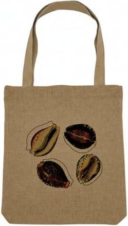 Fabulous Sac Shopping Tote Bag Aspect Lin - Cercle Coquillage Biologie Illustration Ancienne Mer - Sac de Courses Toile Epaisse 360g Beige Naturel Cabas Port&eacute; 