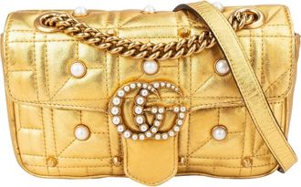 Gucci Crossbody Bags - Gucci Limited Golden Leather Pearly Marmont Crossb - Gr. unisize - in Bunt - f&uuml;r Damen