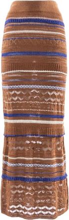 Nenette Femme, Jupes, Brun, Taille: 40 FR Gonna lunga in maglia a filato in punto pizzo