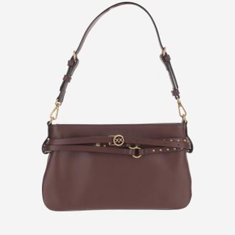 Pinko Womens Shoulder Bag Brown Leather