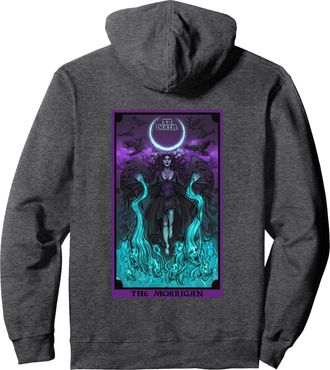The Ghoulish Garb The Morrigan Death Tarotkarte Gothic heidnische Hexe Back Print Pullover Hoodie