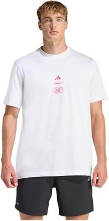 adidas Mens T-Shirt Graphique LESMILLS Tour, White, S