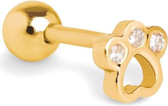 Singularu Einzelner Ohrring Mini Pfote. Sterlingsilber mit 18 kt Goldbeschichtung. Schmuck f&uuml;r Damen