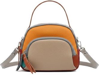 Zerimar Sac bandouli&egrave;re en cuir v&eacute;ritable, couleur taupe, con&ccedil;u pour les femmes recherchant confort et style, dimensions 18 x 8 x 16 cm