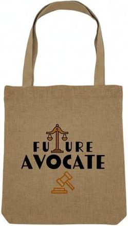Fabulous Sac Shopping Tote Bag Aspect Lin - Future Avocate M&eacute;tier Justice - Sac de Courses Toile Epaisse 360g Beige Naturel Cabas Port&eacute; Epaule Solide Imprim&eacute; e