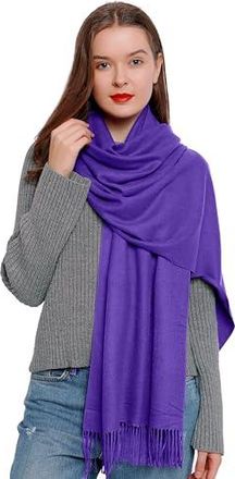 DonDon &Eacute;charpe femme hiver chaud et douce Ch&acirc;le Etole Foulard 185 x 65 cm - violet