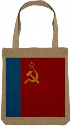 Fabulous Sac Shopping Tote Bag Aspect Lin - Drapeau URSS Football Sport Equipe National - Sac de Courses Toile Epaisse 360g Beige Naturel Cabas Port&eacute; Epaule So