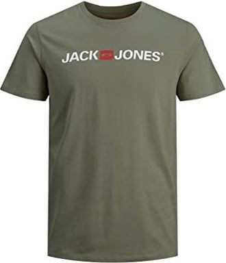 Jack & Jones Homme Jjecorp Logo T-Shirt Crew Neck Noos Vêtement, Vert Olive, XXL EU