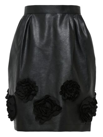 Comme Des Gar&ccedil;ons Midirock mit Rosenverzierung - Schwarz