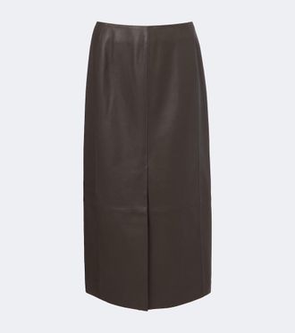 Vince Jupe midi en cuir