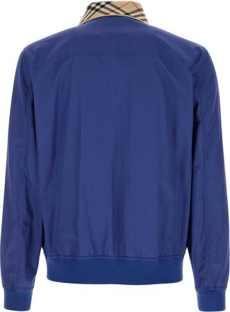 Burberry Checkered-Collar Cotton Jacket - Blue