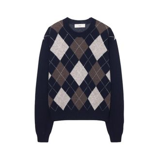 Dunst Argyle Rundhals-Pullover - - Knitwear - Herren - Blau - L