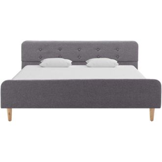 vidaXL Cadre de lit Gris clair Tissu 140 x 200 cm Vidaxl