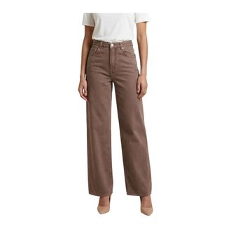 Only Only - Jean droit taille mi-haute - Femme - Jeans - Brun - Taille: 36 FR L32
