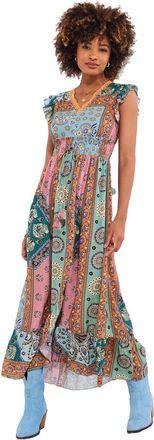 Joe Browns Damen Lace Detail Patchwork Maxi Dress Kleid, blau, 44