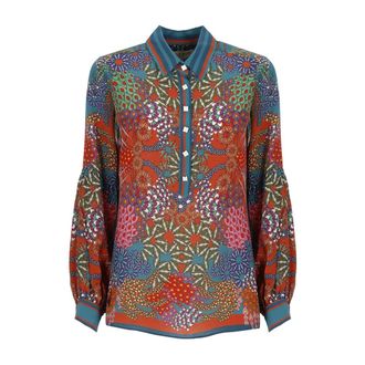 Hale Bob Seidenbluse mit Blumenmuster und Schmuckkn&ouml;pfen - - Blouses & Shirts - Damen - Mehrfarbig - S