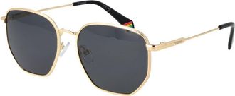 Polaroid Goldene Metall-Sonnenbrille