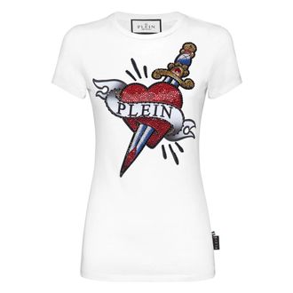 Philipp Plein Femme, Tops, Blanc, Taille: 42 FR T-shirt Pure Love