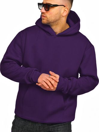 Behype. Herren Oversize Hoodie Kapuzenpullover Einfarbig Basic Heavy Blank Pullover Unifarben Kapuzen-Sweatshirt (DE/NL/SE/PL, Alphanumerisch, XXL, Regular, R