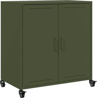 vidaXL Sideboard Olivgr&uuml;n 68x39x72 cm Stahl Vidaxl