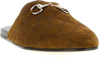 Gucci GG Suede Horsebit Sabot - Brown