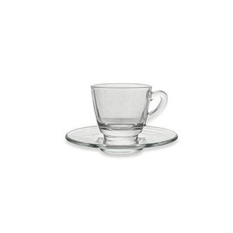 Villa D'Este Home Tivoli Set mit 6 Espressotassen aus Glas mit Untertasse