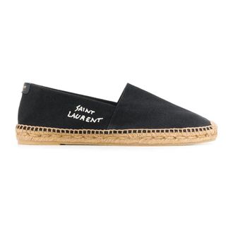Saint Laurent Schwarze Canvas Logo Espadrilles - - Shoes - Herren - Schwarzk - 40 1/2 EU