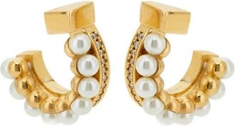Ferragamo Femme, Accessoires, Jaune, Taille: ONE Size Crystal-Embellished Bijoux Earrings