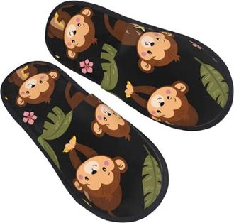 Generic Chaussons Femme Homme Singes Se Balan&ccedil;ant Dans Les Palmiers Maison Chaussures Confort Doux Pantoufles DExt&eacute;rieur, Pour Int&eacute;rieur Ext&eacute;rieur, Femmes, F&ecirc;