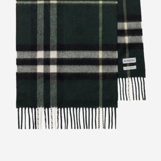 Burberry Womens Scarf Check Cashmere Anchor Green Scarfs