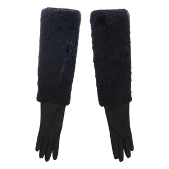 Dolce & Gabbana Femme, Accessoires, Noir, Taille: 7 1/2 IN Gants Longs Jusquaux Coudes