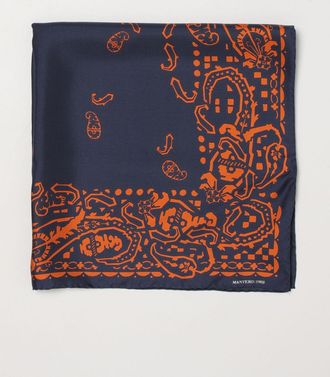 Mantero 1902 Quadratischer Seidentwill-Foulard mit abstraktem Paisley-Druck