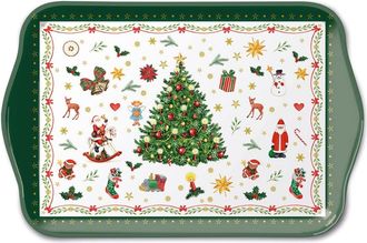 Ambiente Tablett Tray 13x21 cm Christmas Evergreen Advent Weihnachten Tannenbaum Dekotablett Dekoration