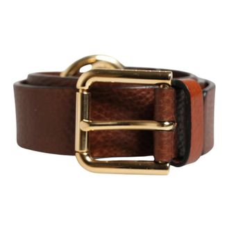 Dolce & Gabbana Klassischer Lederg&uuml;rtel mit Metallschnalle - - Accessories - Herren - Braun - ONE SIZE