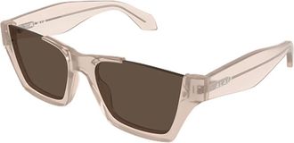 Alaia Femme, Accessoires, Rose, Taille: 58 MM Lunettes de soleil rectangulaires en ac&eacute;tate