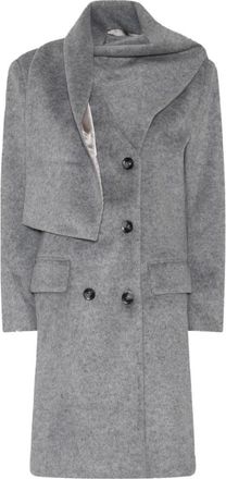 Bruuns Bazaar Femme, Manteaux, Gris, Taille: 44 FR Double-Breasted Manteaux