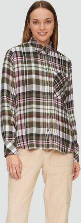 s.Oliver Langarmbluse Bluse Karierte Hemdbluse aus Viskosemix