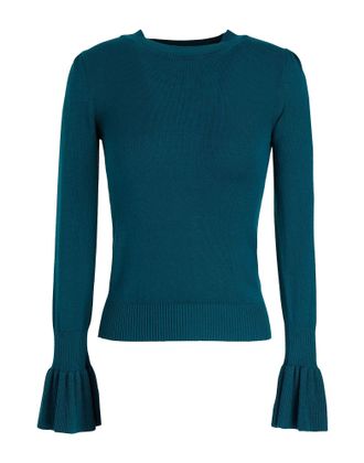 8 by YOOX KNIT BELL SLEEVE MOCK-NECK SWEATER