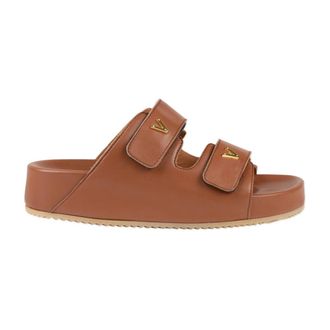 Via Roma 15 Braune Ledersandalen mit Doppelriemen - - Shoes - Damen - Braun - 39 EU