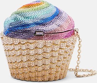 Judith Leiber Clutch Rainbow Cupcake mit Kristallen