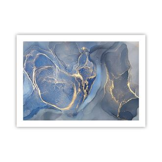 Arttor Wandposter Art Prints 70x50cm Poster ohne Rahmen Gold Blau Farbe K&uuml;che Wanddeko Bild Wand Kunstdruck Deko Wandbilder Dekoration Wohnzimmer Schlafzimme