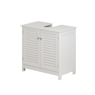 Vicco Waschbeckenunterschrank Weiß Riad 60x58x35 cm - Unterschrank für das Badezimmer, Schlichte Linienführung für Moderne Badezimmer