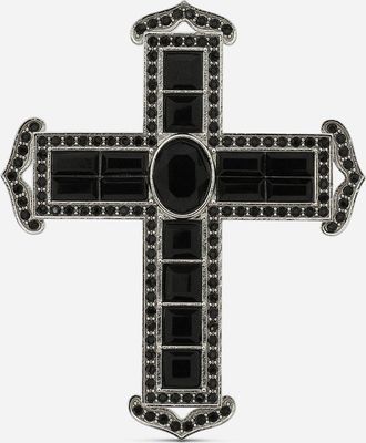 Dolce & Gabbana Kreuzring Mit Strasssteinen - Frau Bijoux Schwarz Metall 54