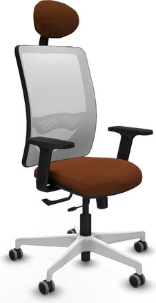 Piqueras y Crespo Stuhl mit Lendenwirbelst&uuml;tze Zulema mit 2D-Armlehnen und festem Kopfteil, ausgestattet mit Syncro/Traslack und Schneidschaum, Rollen 65 mm, Parkett, W