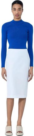 Jil Sander Femme, Jupes, Blanc, Taille: 42 FR Jupe Crayon Taille Haute