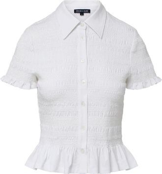 Veronica Beard Ellisandra Smocked Top - - Blouses & Shirts - Damen - Wei&szlig; - S
