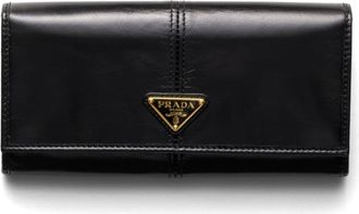 Prada Großes Portemonnaie - Schwarz