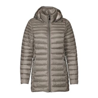 Danwear Gepolsterte Leichte Daunenjacke in Gr&uuml;n/Sand - - Jackets - Damen - Grau - M
