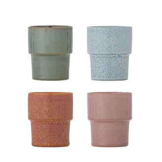 Bloomingville Ewan Tasse, Rose, Steingut, T7,5xH9 cm, 4er-Set, 150 ML