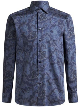 Etro chemise en popeline à imprimé cachemire - Bleu